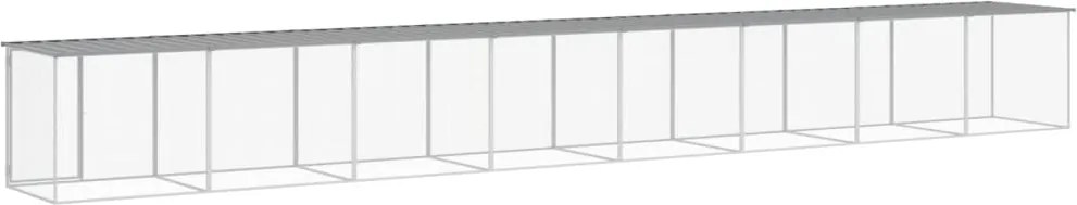 Klec pro kuřata se střechou světle šedá 803 x 98 x 90 cm ocel 3189057