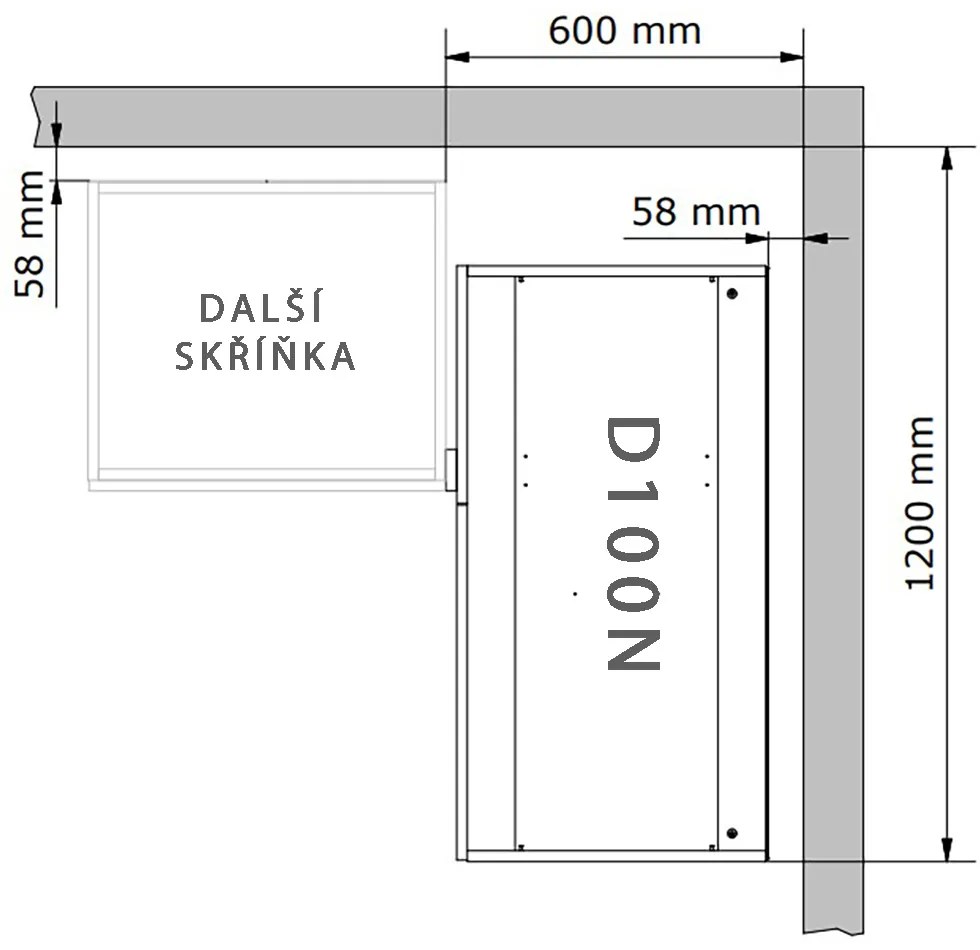 SORENTO pl | dolní skříňka D100N rohová | 120x60cm | PRAVÁ | bílá/béžová