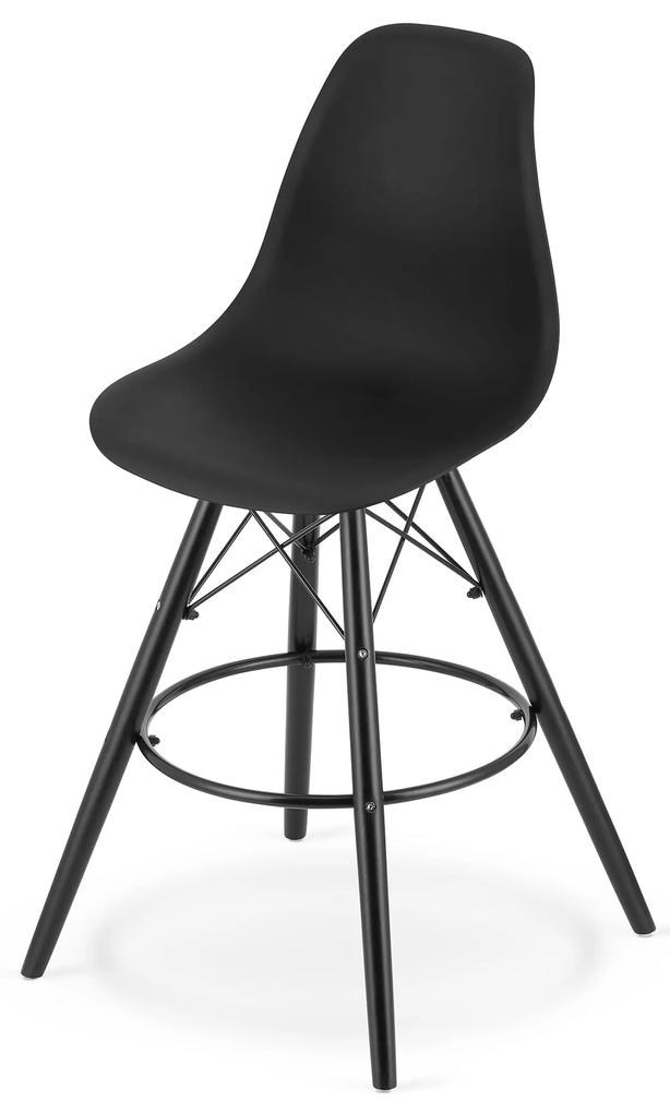 Černá barová židle CARBRY LAMAL s černými nohami