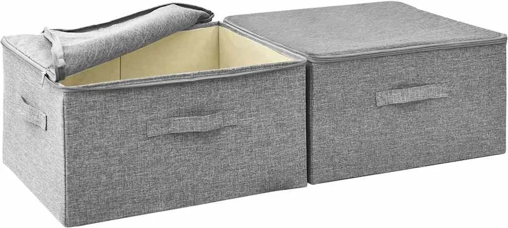 Úložné boxy 2 ks textil 43 x 34 x 23 cm šedé 332910