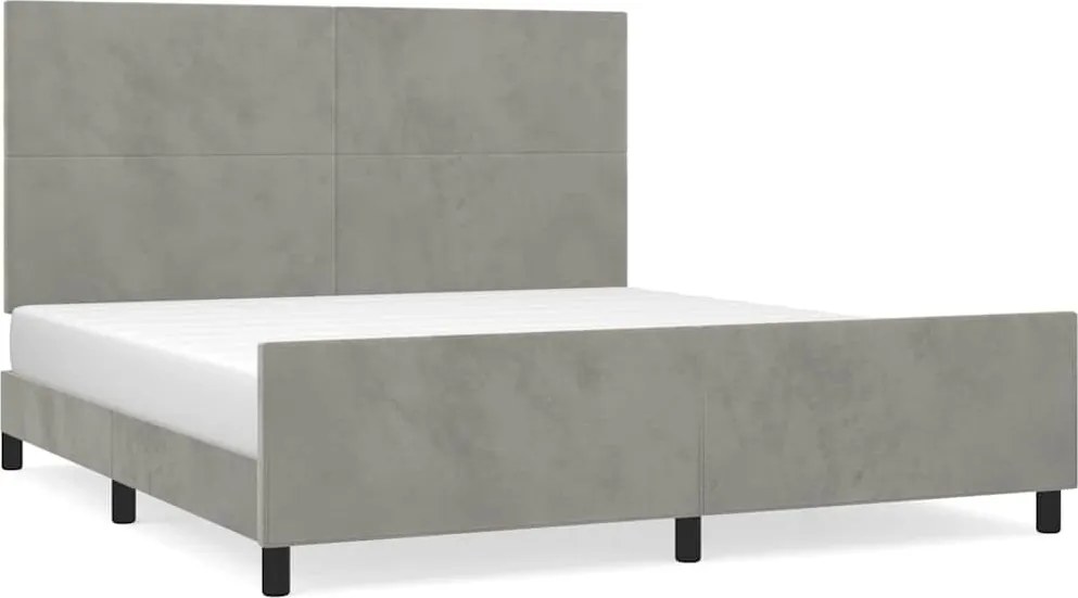 Rám postele bez matrace světle šedý 160 x 200 cm samet 3125641