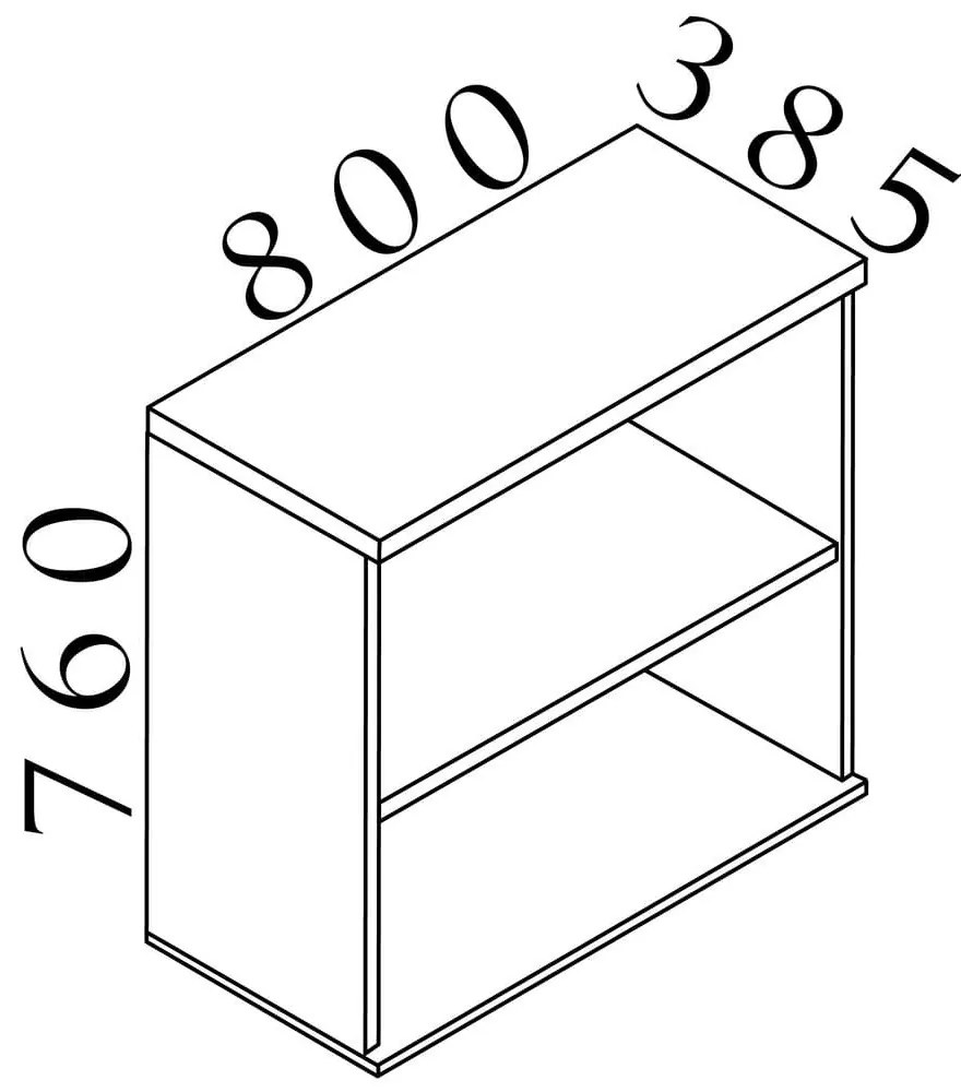 Rauman Nízká skříň Visio LUX 80x38,5x76 cm Barva: Dub