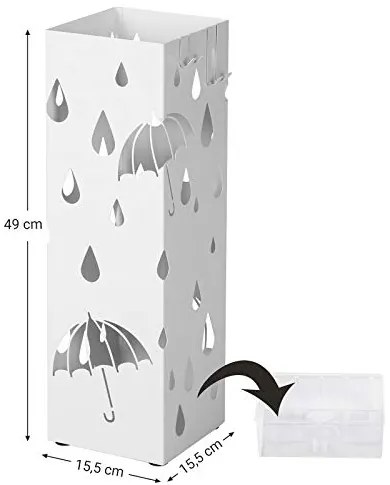 Stojan na deštníky, motiv kapky, bílý, výška 49 cm LUC49W