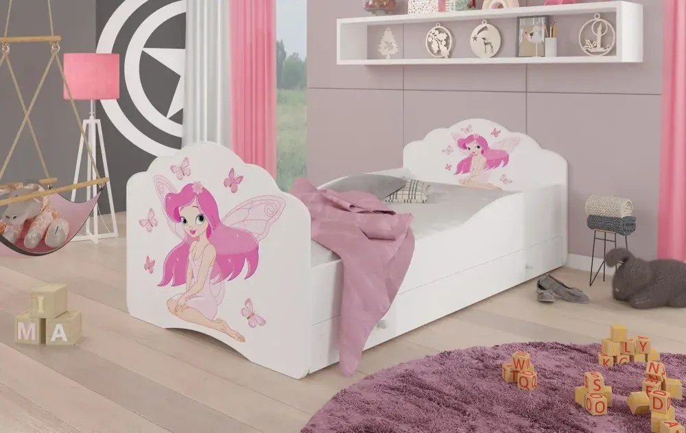 Postel s matrací a šuplíkem CASIMO GIRL WITH WINGS 140x70