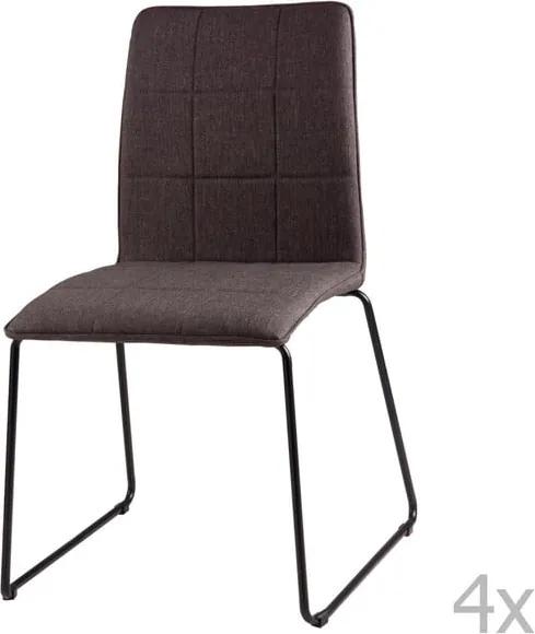 Sada 4 tmavě šedých jídelních židlí sømcasa Malina