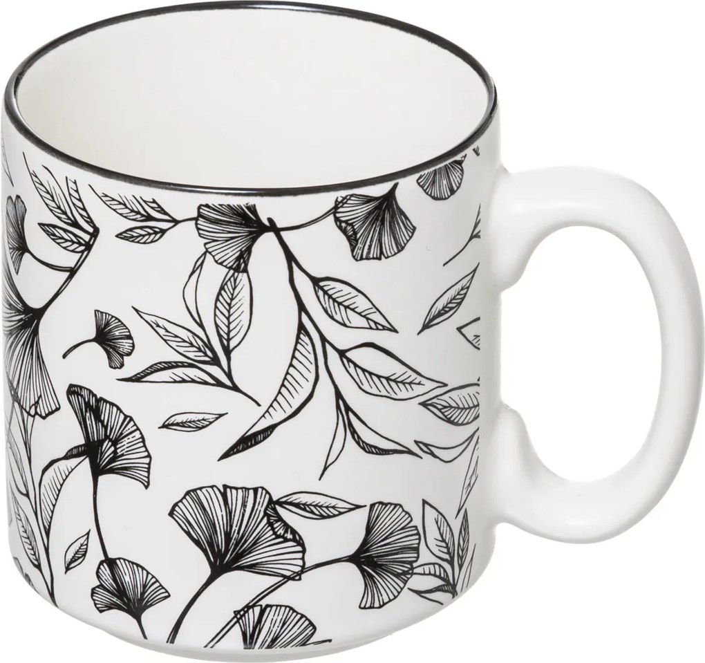 Keramické šálky na stojanu FLORAL, 240 ml, 4 ks