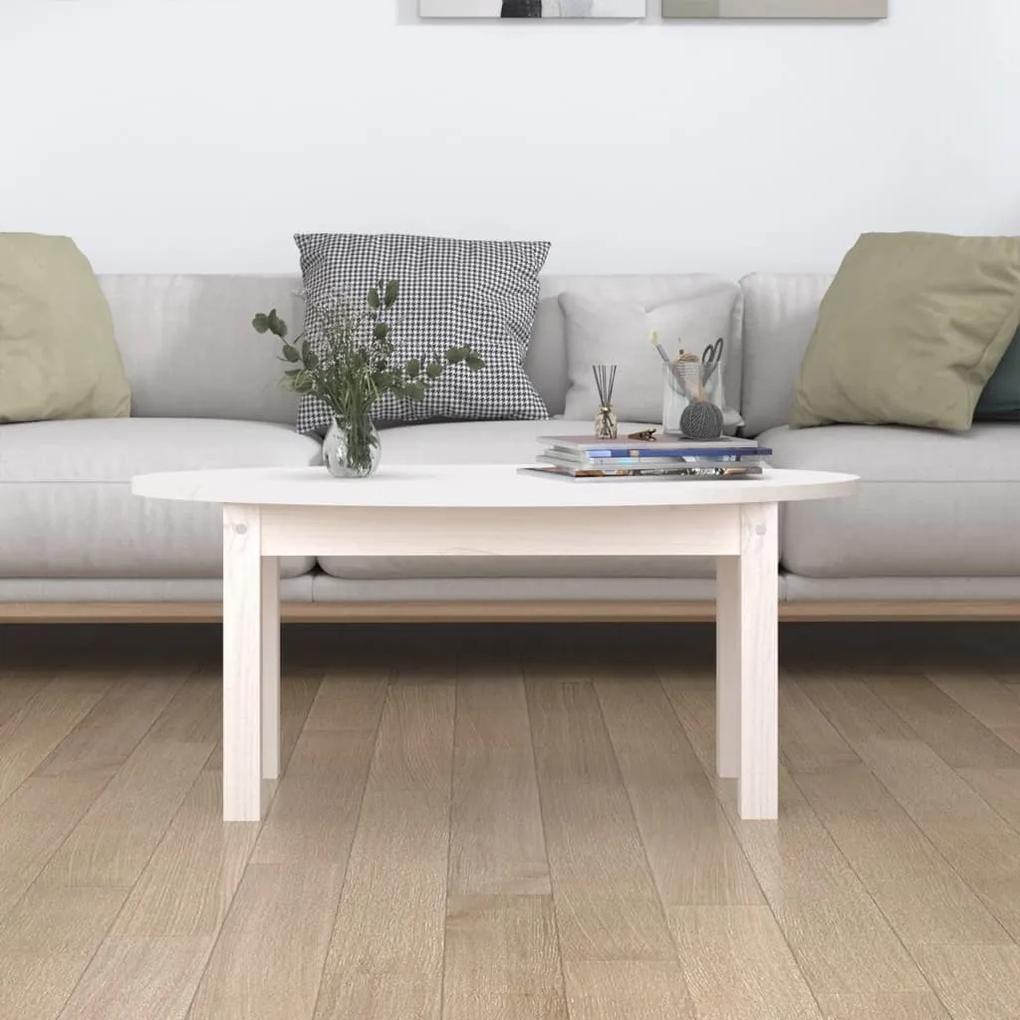 vidaXL Konferenční stolek 80 x 40 x 35 cm masivní borové dřevo [822348] Barva: Bílá