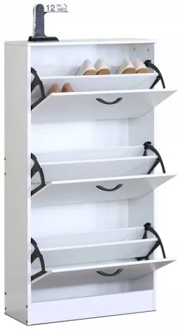 Botník do předsíně bílý 3 přihrádky  ABO-G1016 WT