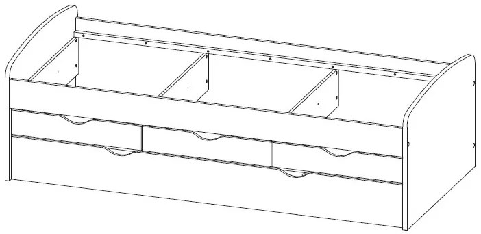 Postel se zásuvkami Nessy 90x200 cm