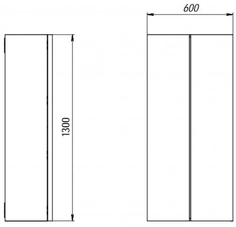 Kingsbath Rimini Graphite Oak 130 vysoká skříňka do koupelny