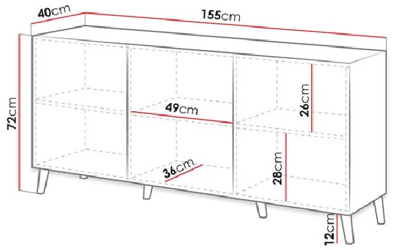 Komoda CORONEL - tmavě modrá