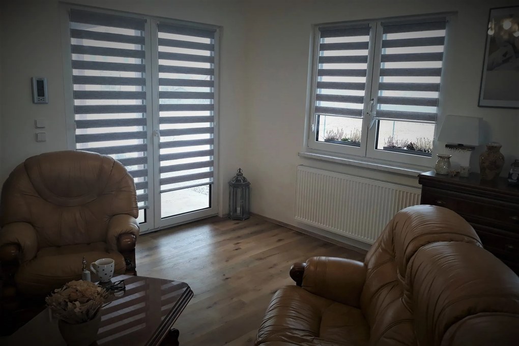ZEBRA® Roleta DEN A NOC / MINI / PREMIUM / šedý melír / BH 19 Barva mechanizmu: bílá, Výška: 150, Šířka: 30