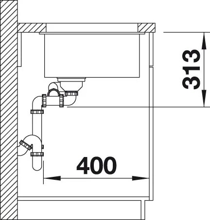 Granitový dřez Blanco SUBLINE 340/160 U InFino jasmín dřez vlevo 523553