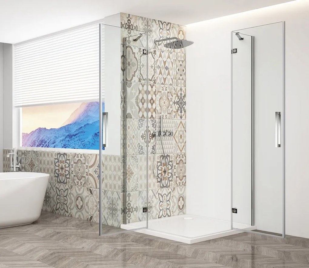Gelco Trinity Chrom čtvercový sprchový kout 100 x 100 x 200 cm otevírací aluchrom sklo čiré GT2210-10C-CH