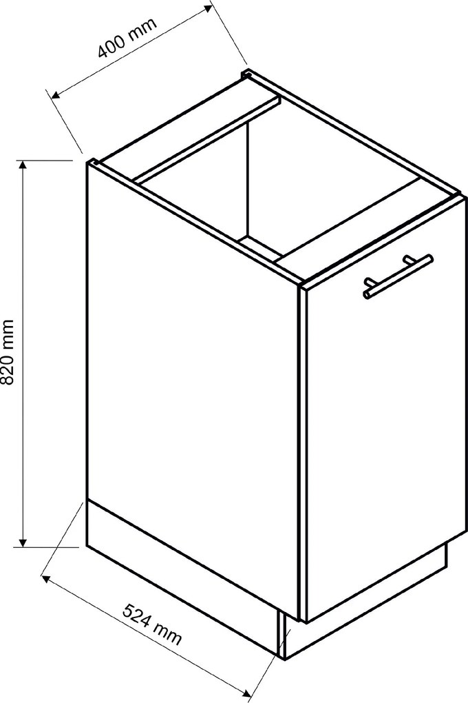 ALFASHOP ZOYA dolní D40 P/L dub