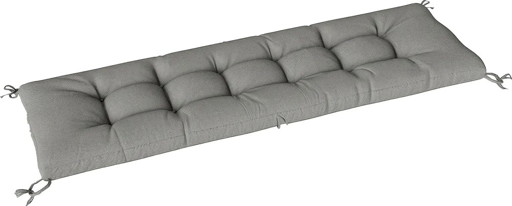 Outsunny polštář na lavici — polštář na lavici a lehátko se zavazovacími pásky, ochrana UV50+, výplň s pomalým návratem, 198×65×13 cm, světle šedý | A