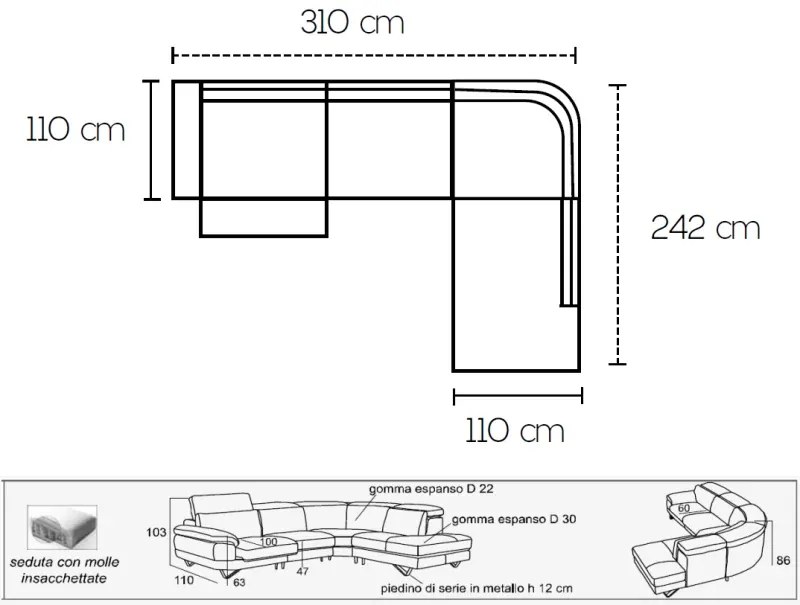 Rohová sedací souprava BREN s výsuvem, pravá, manuální, fialová (viky 19)