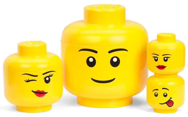 Žlutý úložný box LEGO® Silly, ø 10,6 cm