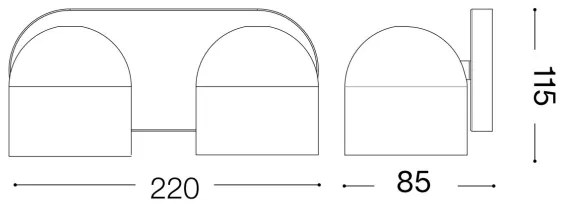 Ideal Lux - LED Nástěnné bodové svítidlo DODO 2xGX53/9W/230V černá