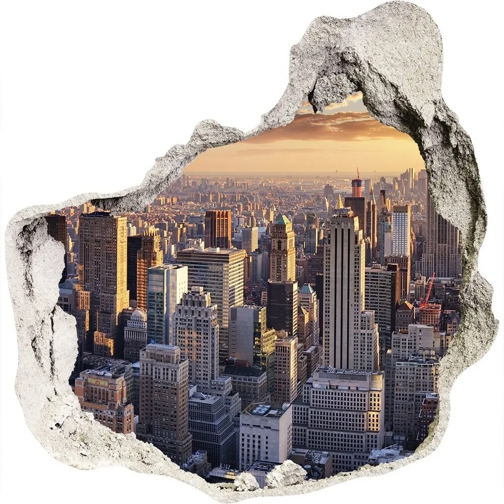 Wallmuralia Fototapeta díra na zeď 3D New York z ptačího pohledu 75x75 cm