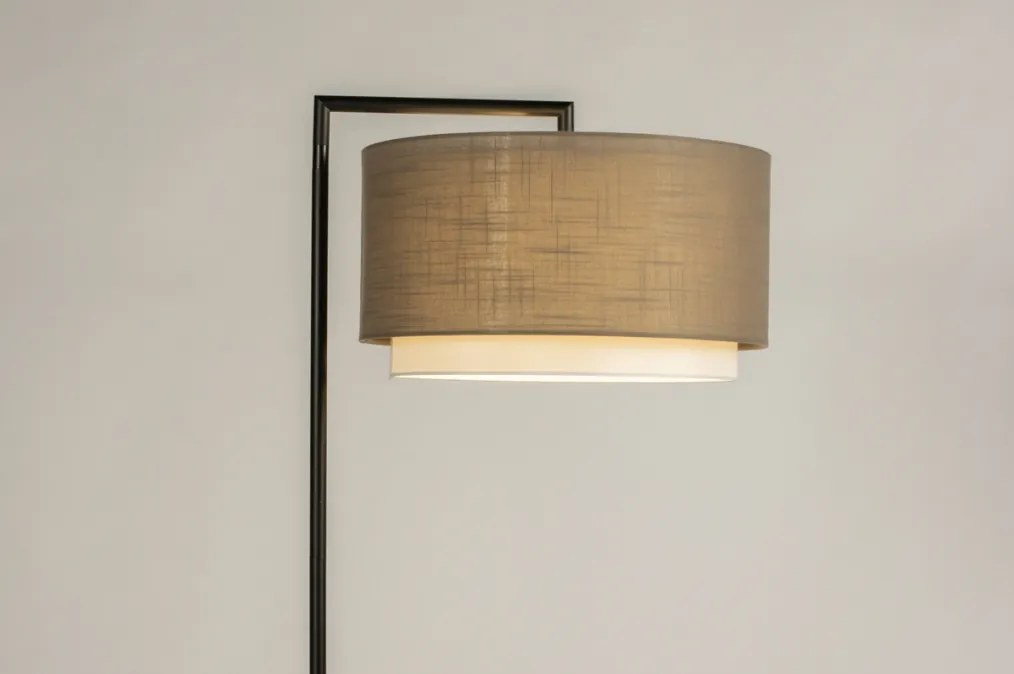 Stojací designová lampa Pallas Soffito Taupe and Black