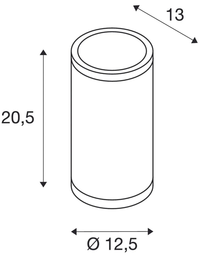 SLV 1000334 Rox Up/Down, venkovní nástěnné svítidlo, 2x GU10 ES111 max 100W, kartáčovaný hliník, výška 20,5cm, IP44
