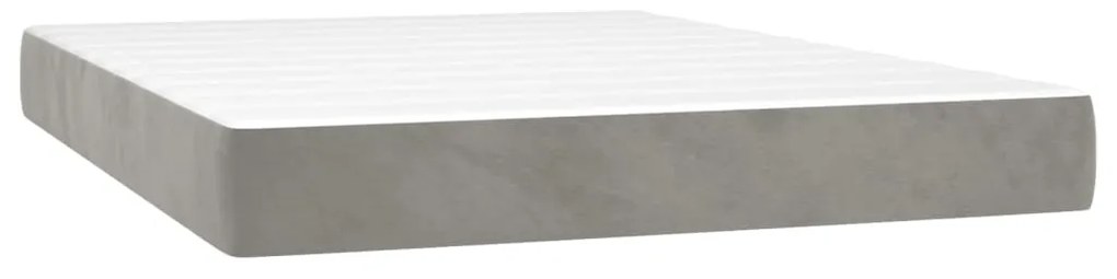 Box spring postel s matrací světle šedá 140x200 cm samet