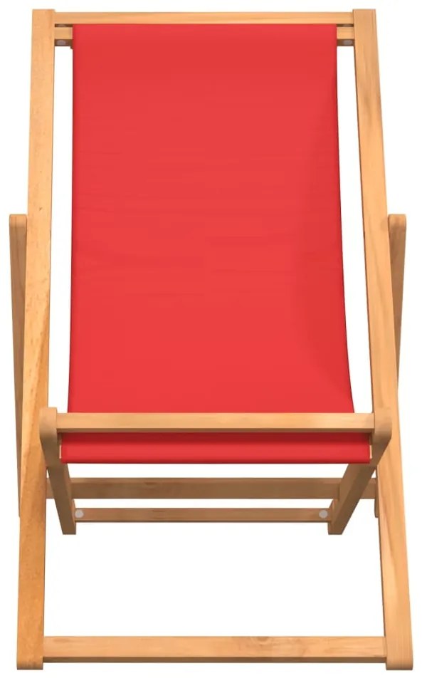 Skládací plážové křeslo masivní teak červené - Default Title