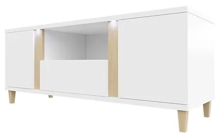 TV stolek Anrok 150 AR15, Barva: bílá / bílý lesk