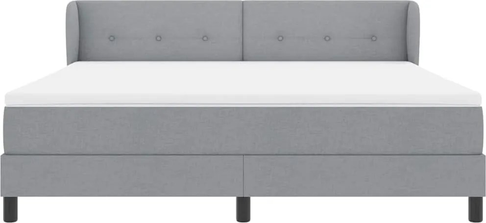 Postel s boxspringem s čelo Světle šedá 180 x 200 cm textil 3340038