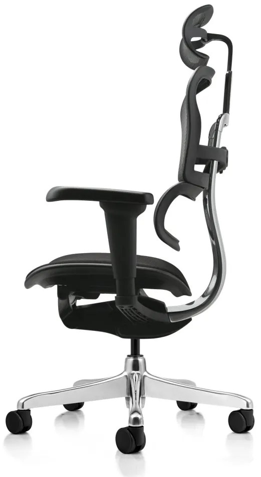 Office Pro Kancelářská ergonomická židle SIRIUS NEO – opěrák síť, čalouněný sedák, černá