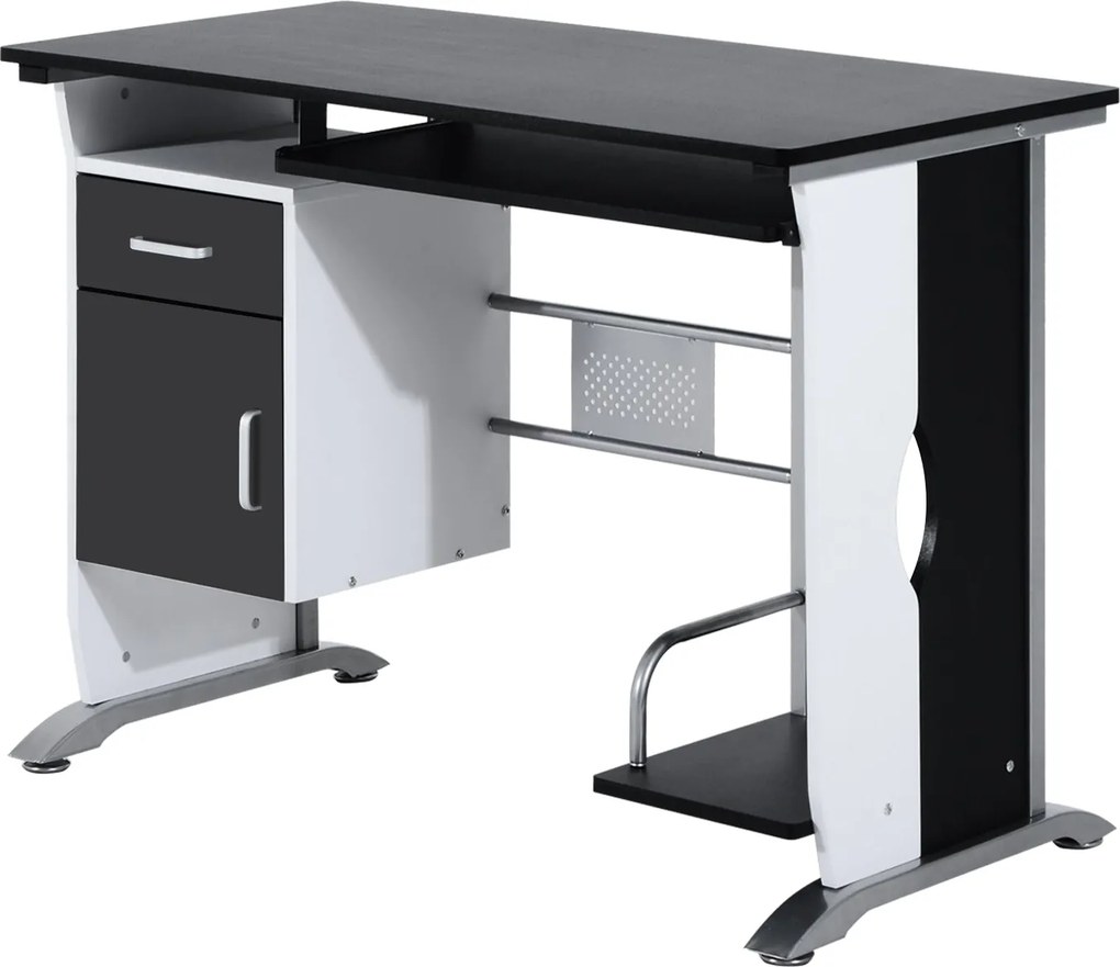 HOMCOM PC Počítačový stůl Kancelářský stůl 100x52x75cm Dřevěný nábytek