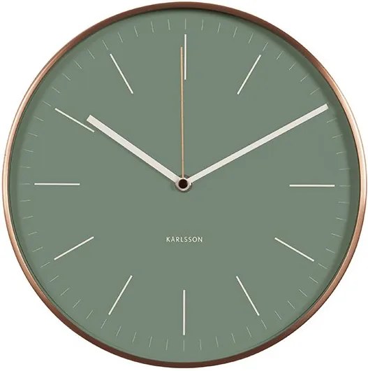 KARLSSON Nástěnné hodiny Minimal zelené