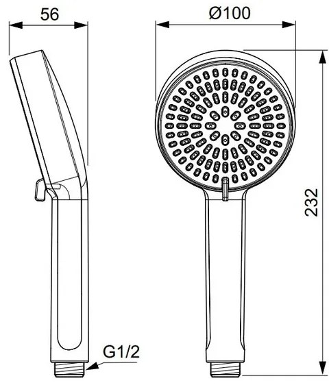 Ideal Standard ALU+ Ruční sprcha Idealrain, stříbrná BD580SI