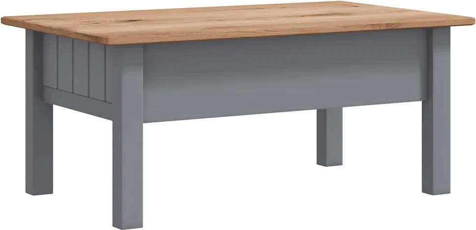Konferenční stolek šedý 100x60x43,5 cm masivní borovice Panama 282683