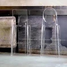 Set 2 barových židlí One More v. 65 cm transparentní čirá, Kartell - One more 65 cm