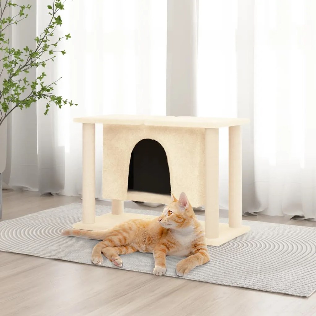 Škrabadlo pro kočky se sisalovými sloupky krémové 50 cm 171657