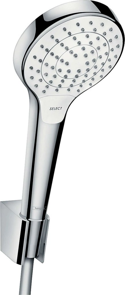 Hansgrohe Croma Select S - Set sprchové hlavice, držáku a hadice, 3 proudy, EcoSmart, bílá/chrom 28092400