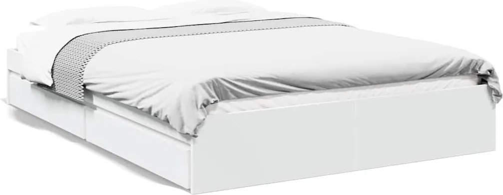 Rám postele se zásuvkami bílý 150 x 200 cm kompozitní dřevo 3280650