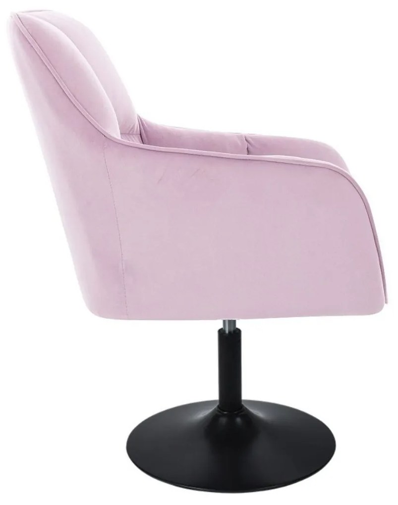 LuxuryForm DESIGN Otočné křeslo AMALFI VELUR na černém talíři - levandule
