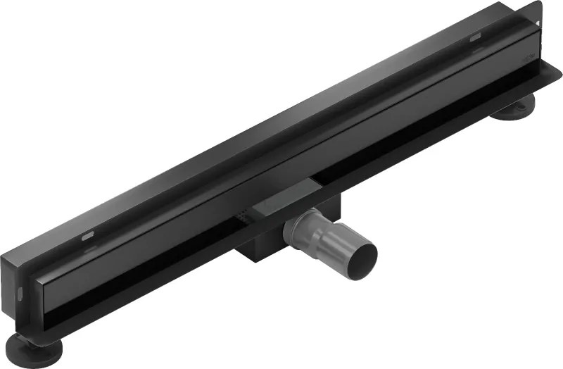 Mexen Flat nerezový sprchový žlab na zeď 50 cm vzor WALL, černý, 1730050