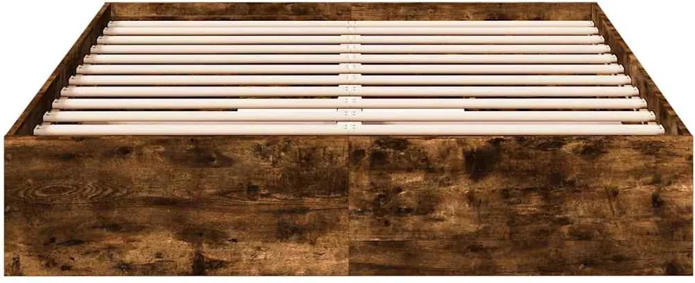 Rám postele se zásuvkami kouřový dub 120 x 200 cm kompozit 3280668