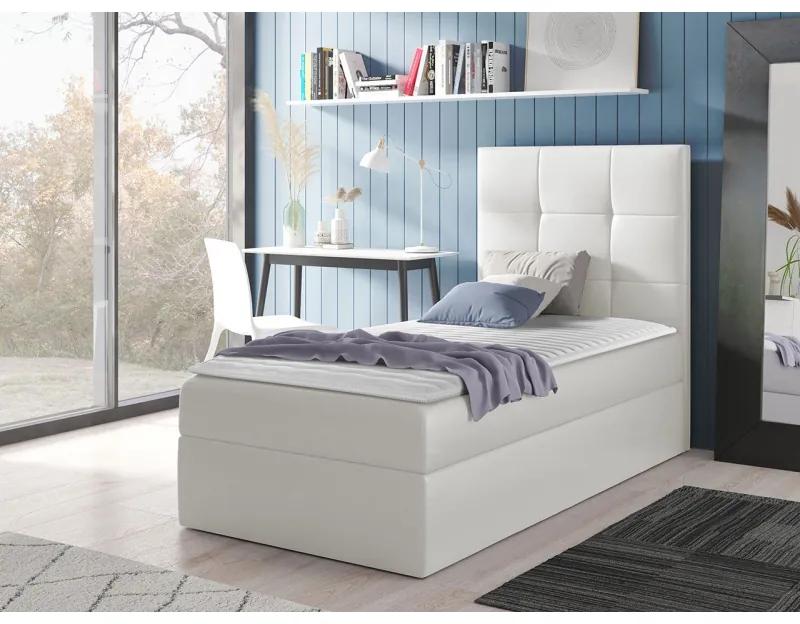 Kontinentální jednolůžková postel Kanvar 2, Strana: levá, Rozměr postele: 80x200, Barva:: ekokůže Soft 033