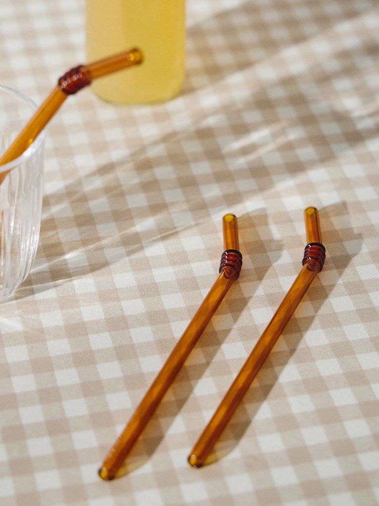 Sinsay - Sada skleněných brček s čisticím kartáčkem 5 pack - vícebarevná