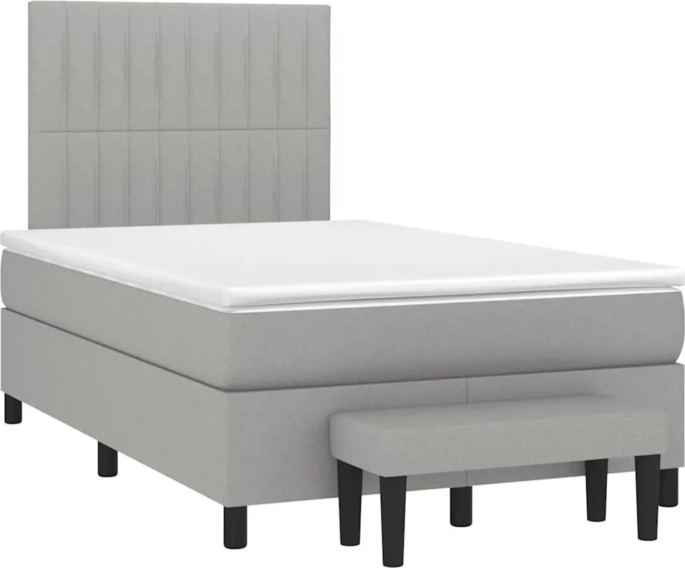 Box spring postel s matrací světle šedá 120x190 cm textil 3270369