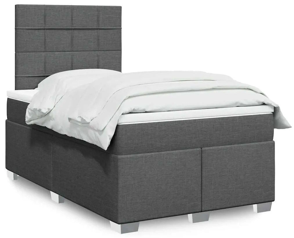 Box spring postel s matrací tmavě šedá 120x200 cm textil 3292756