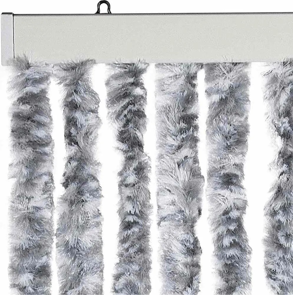 Závěs proti hmyzu bílý a šedý 56 x 185 cm Chenille 284279