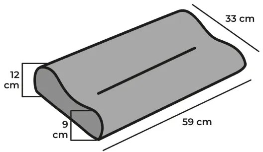 Ivorimatex Tvarovaný paměťový polštář TIBI 59x33x12 cm