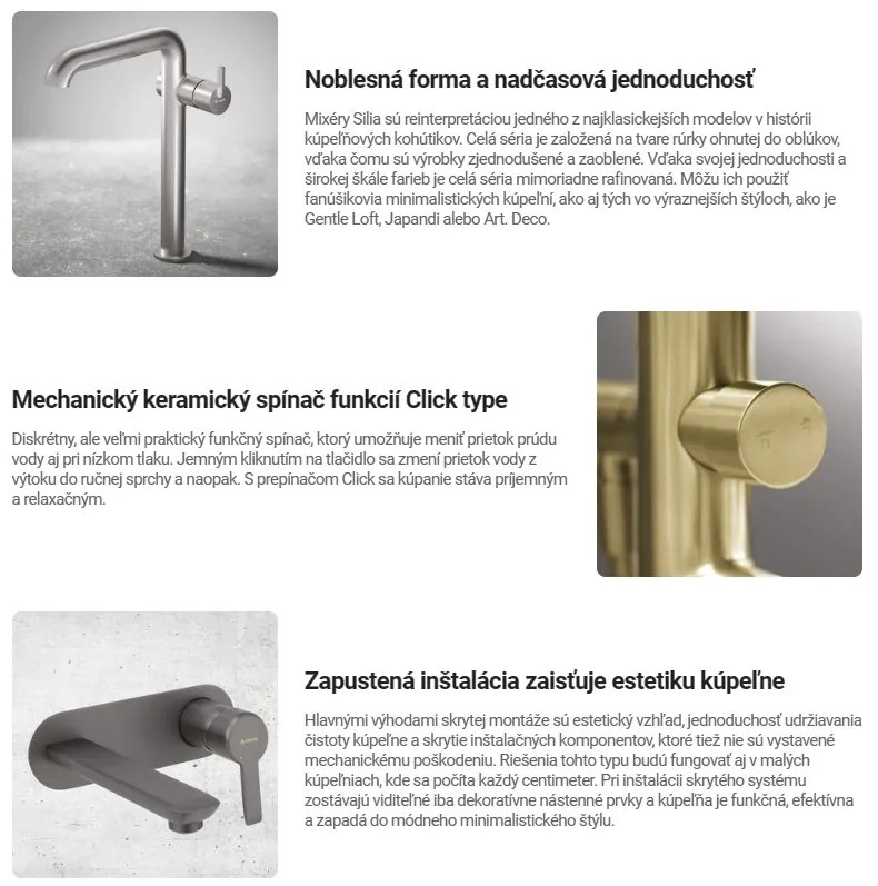 Deante Silia, podomítková 4-otvorová vanová baterie se sprchovou soupravou, zlatá matná, DEA-BQS_R18P