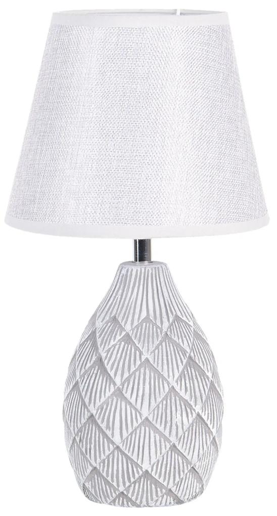 Bílá designová stolní lampa s bílým stínidlem - 18*18*34 / E27